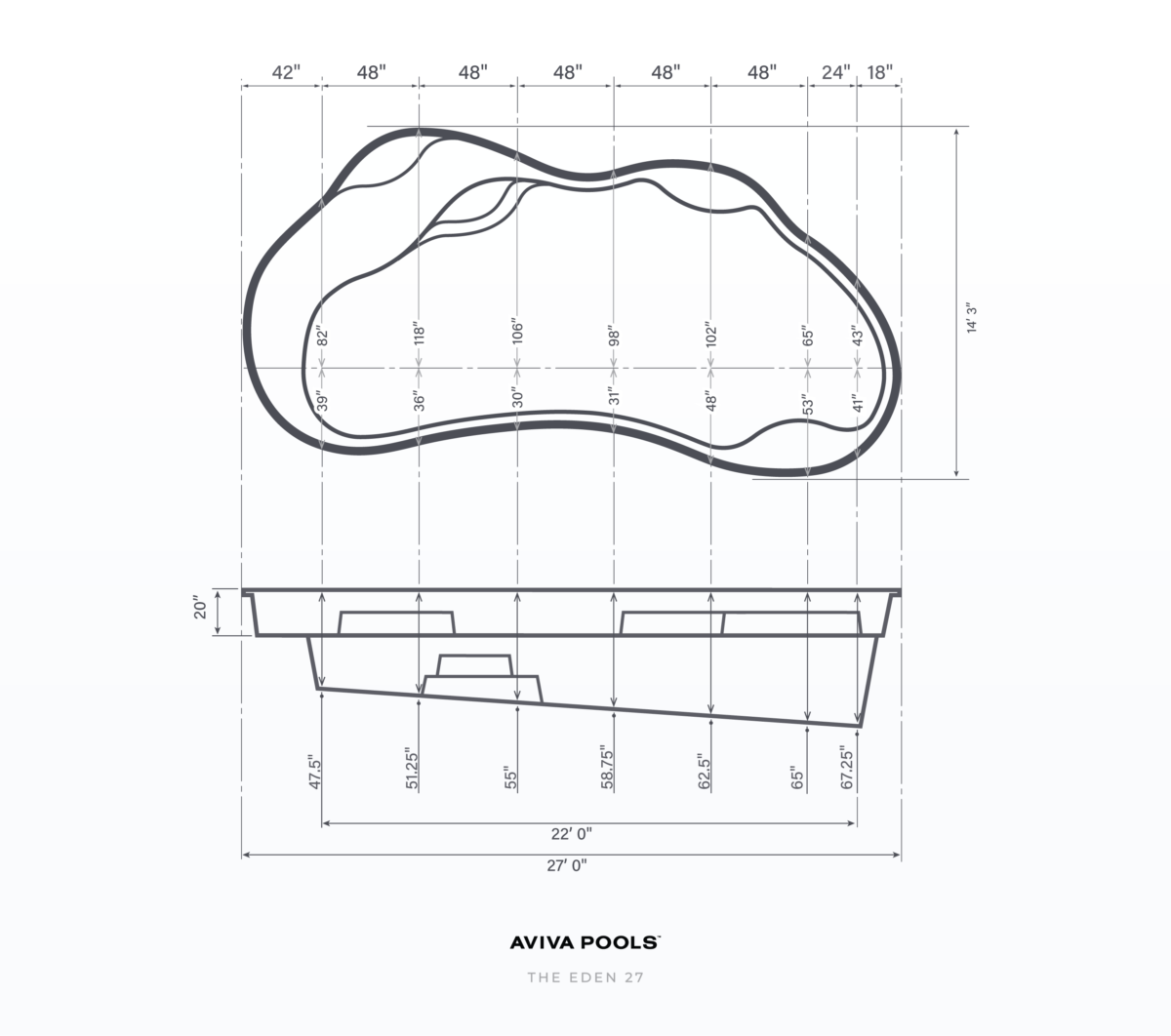 The Eden - Inground Fiberglass Pool Design - AVIVA POOLS